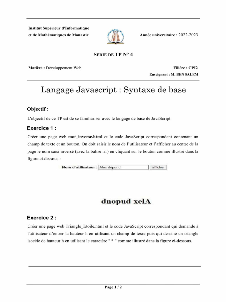 Tp4 Dev Web Cpi2 | PDF