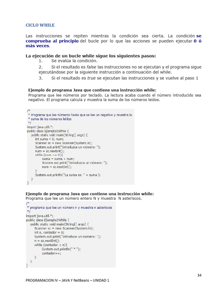 Estructuras de Control en Java: While, Do-While y For | PDF | Java (lenguaje de programación ...