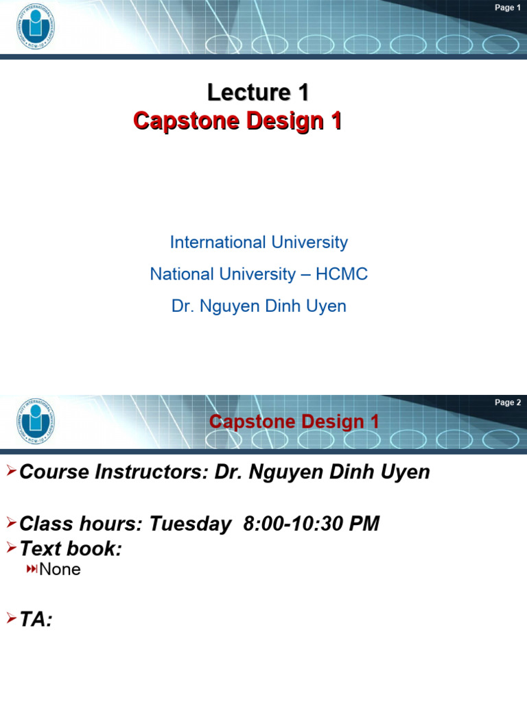 Capstone Design Lecture OK | PDF | Engineering Design Process | Science