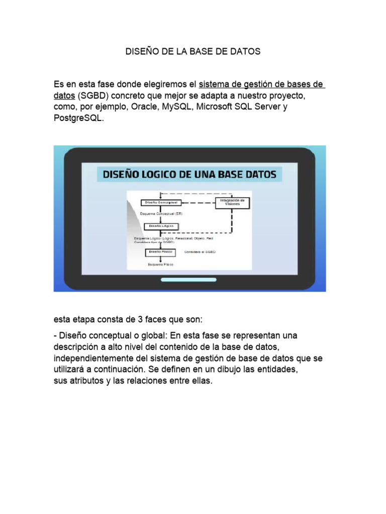 Diseño de La Base de Datos | PDF | Bases de datos | SQL