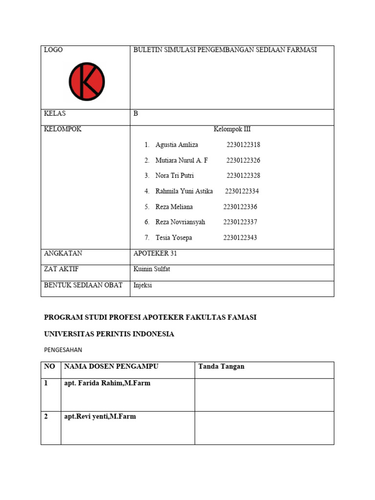 Quinine Sulfat Injeksi | PDF