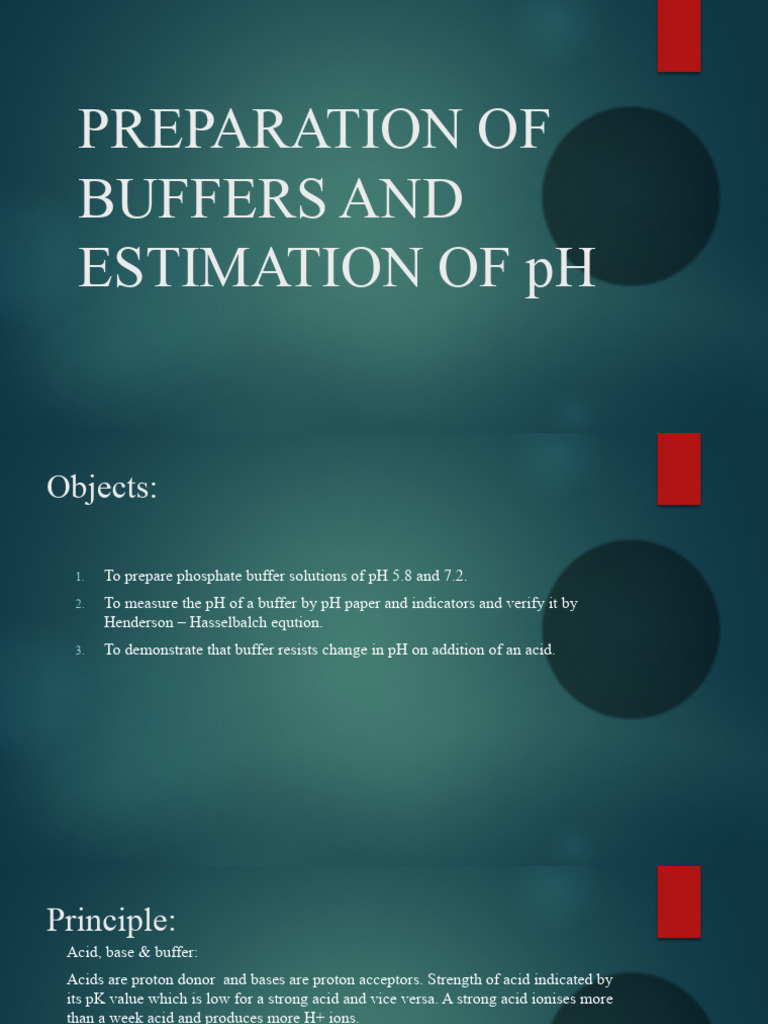 Preparation of Buffers and Estimation of PH | PDF