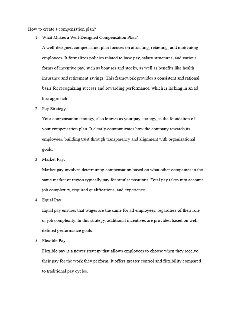 How To Create A Compensation Plan | PDF | Incentive | Employment