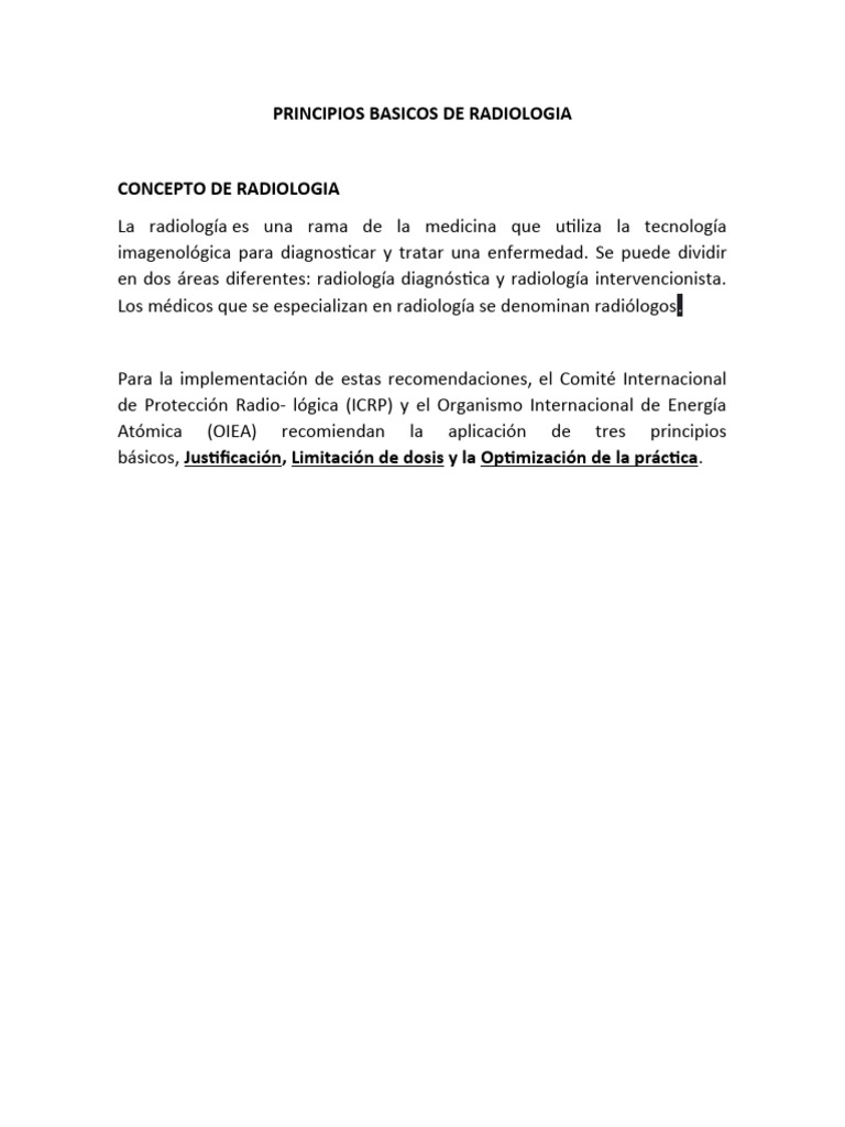 Principios Basicos de Radiologia | PDF
