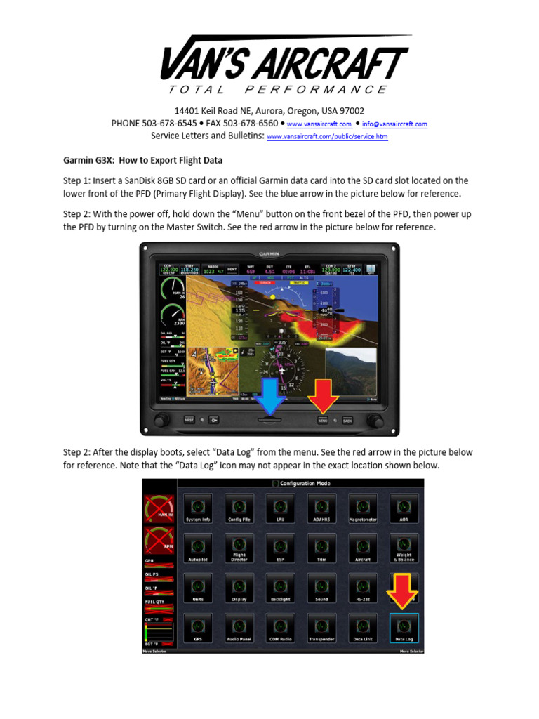 Garmin G3X How To Export Flight Data | PDF