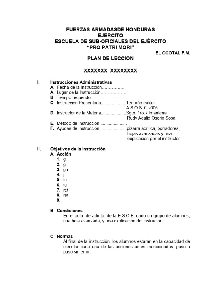 Plan de Leccion de Liderazgo Militar | PDF