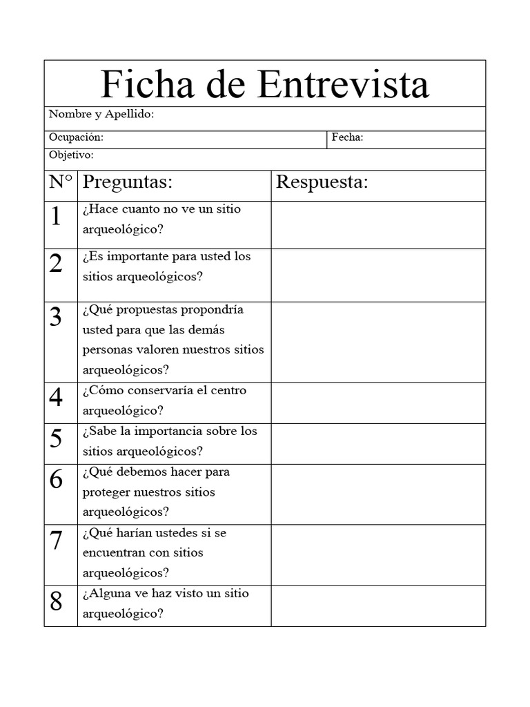 Ricaldez Ficha de Entrevista | PDF