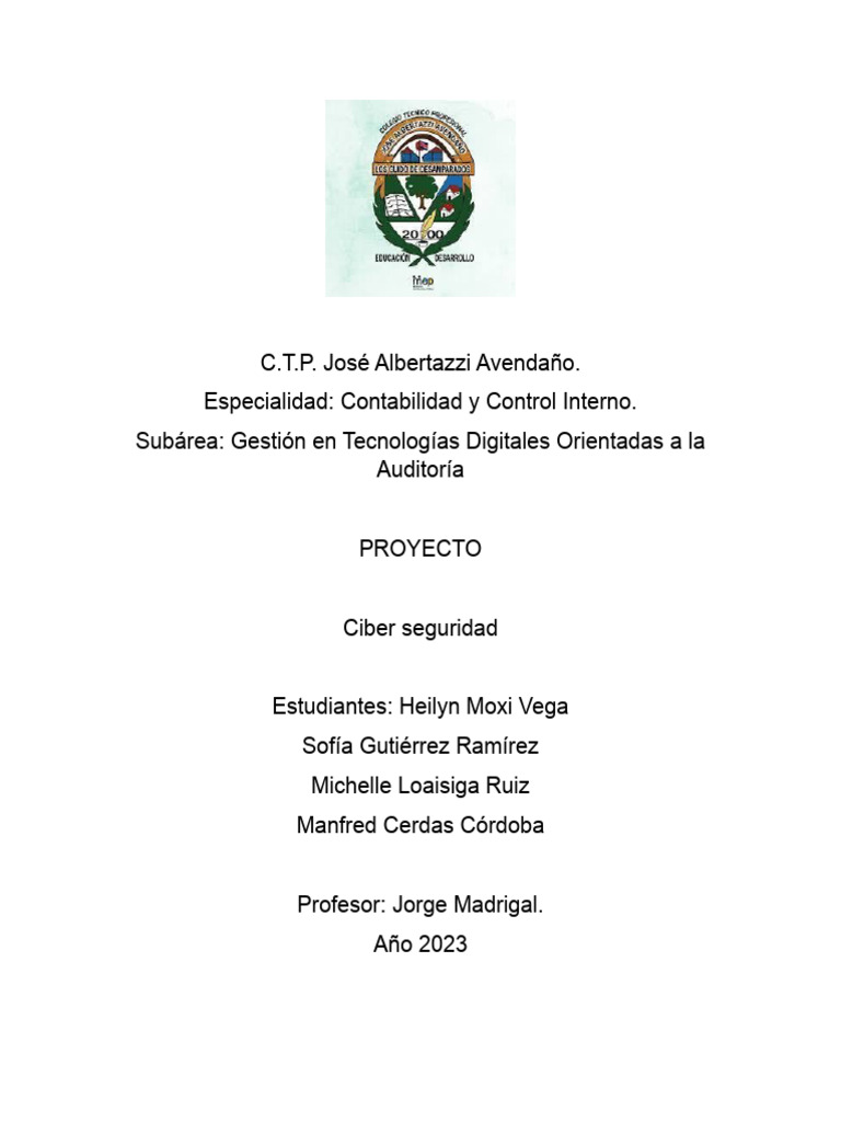 Proyecto de Ciberseguridad 2023 | PDF | La seguridad informática | Seguridad