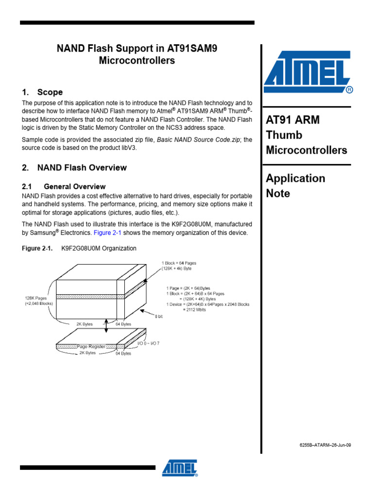 NAND Flash Support in AT91SAM9 Microcontrollers | PDF | Flash Memory | Computer Data Storage