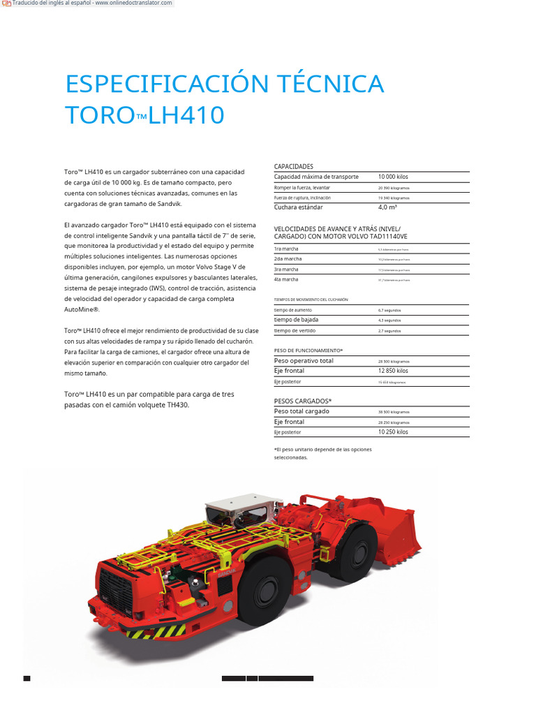 lh410 Specification Sheet English (10 17) .En - Es | PDF