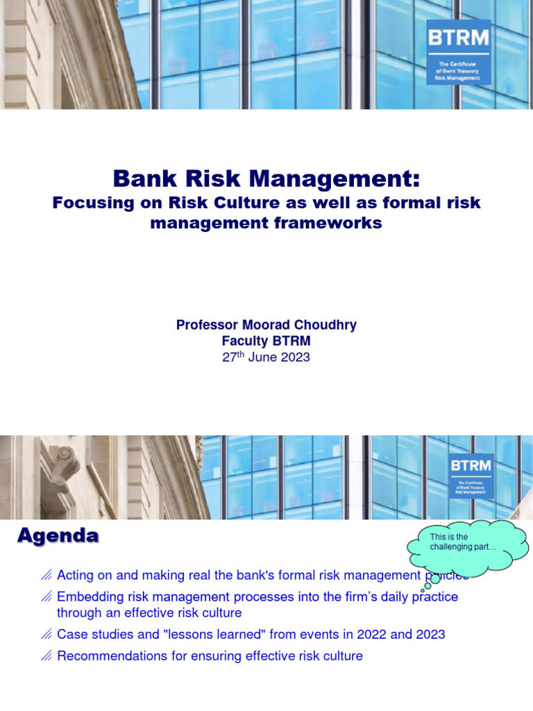 Bank Risk Management And Risk Culture 1689695752 Pdf Risk Risk