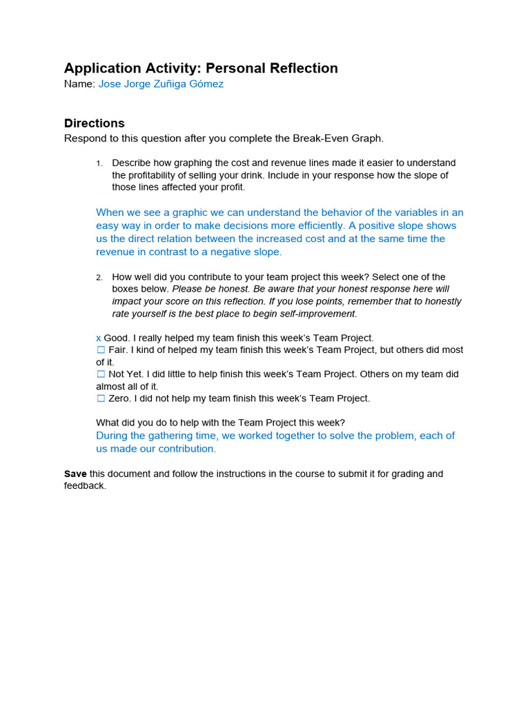 1 Pc102 Document Personalreflectiontemplate | PDF