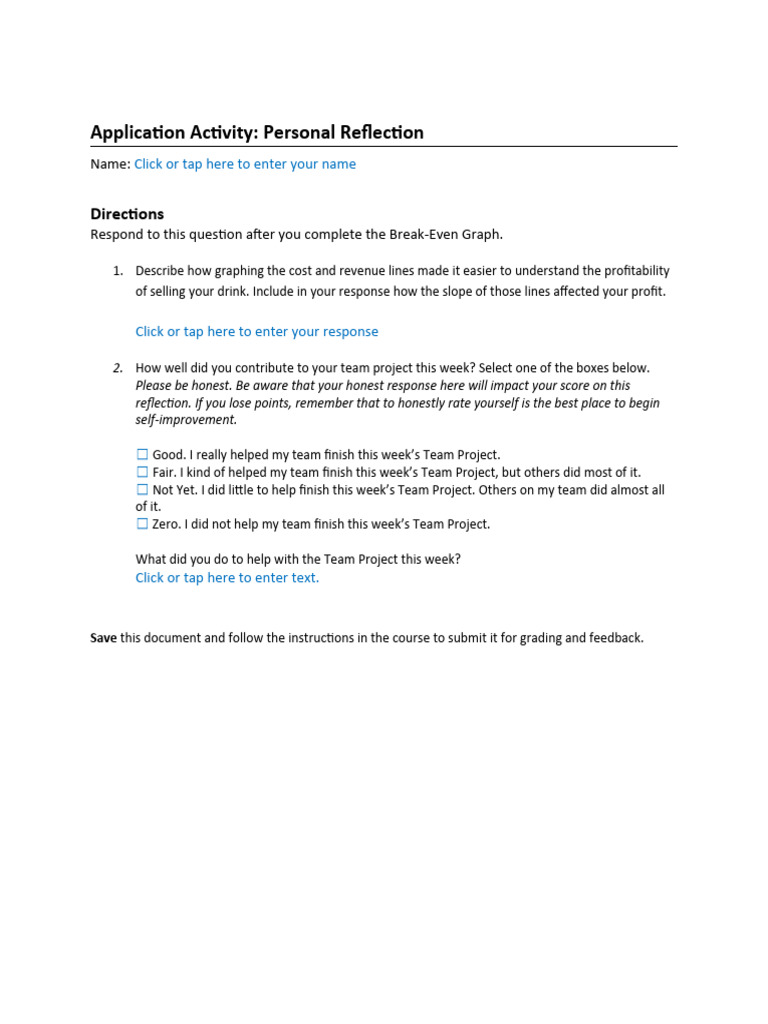pc102 Document Personalreflectiontemplate | PDF