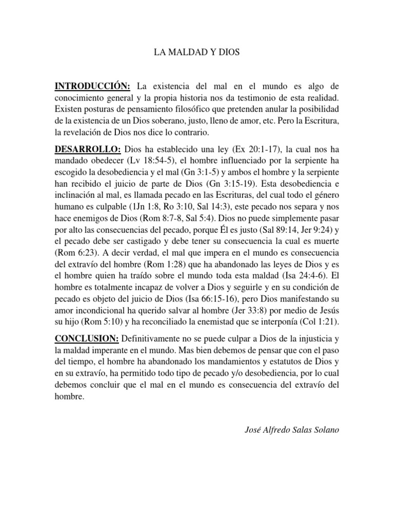 La Maldad y la Justicia de Dios | PDF | Religión y espiritualidad