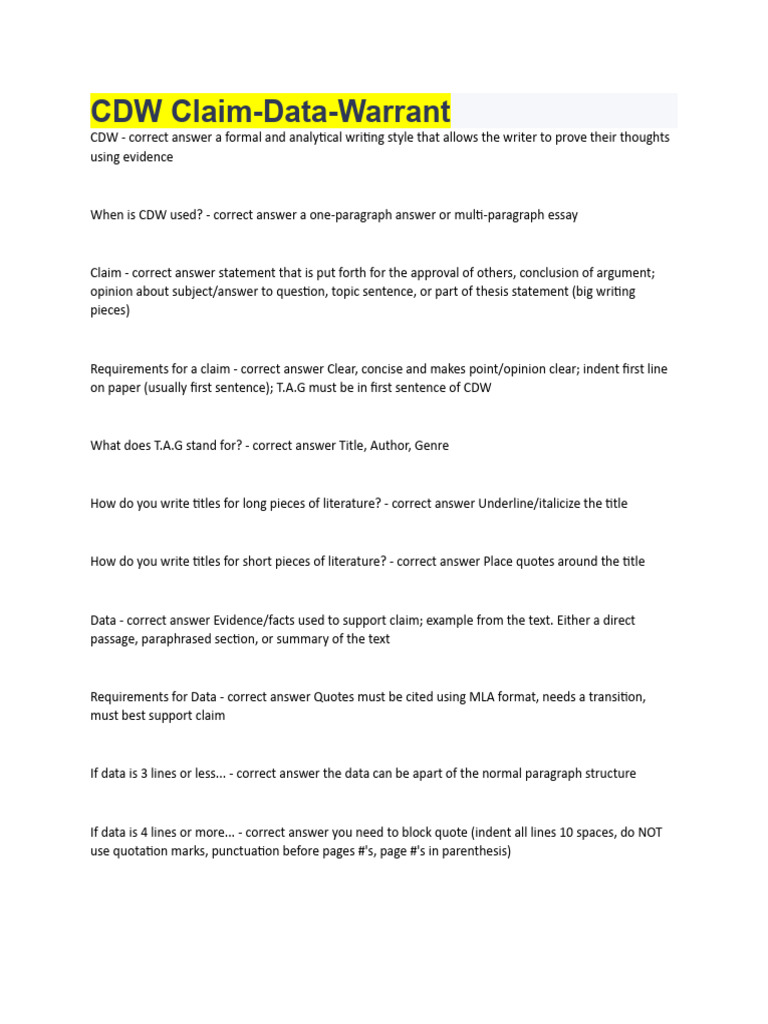 CDW Claim-Data-Warrant | PDF