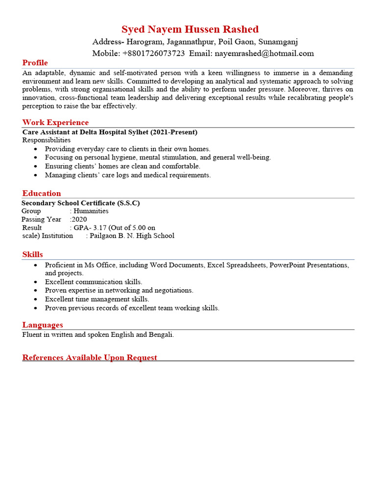 Syed Nayem CV | PDF