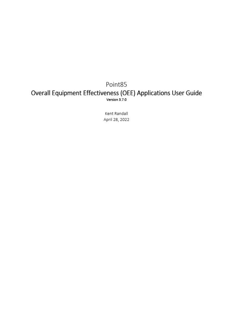 Point85 OEE User Guide | PDF | Technology & Engineering