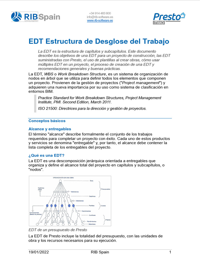 EDT Estructura de Desglose Del Trabajo 2020 | PDF | Gestión de proyectos | Presupuesto