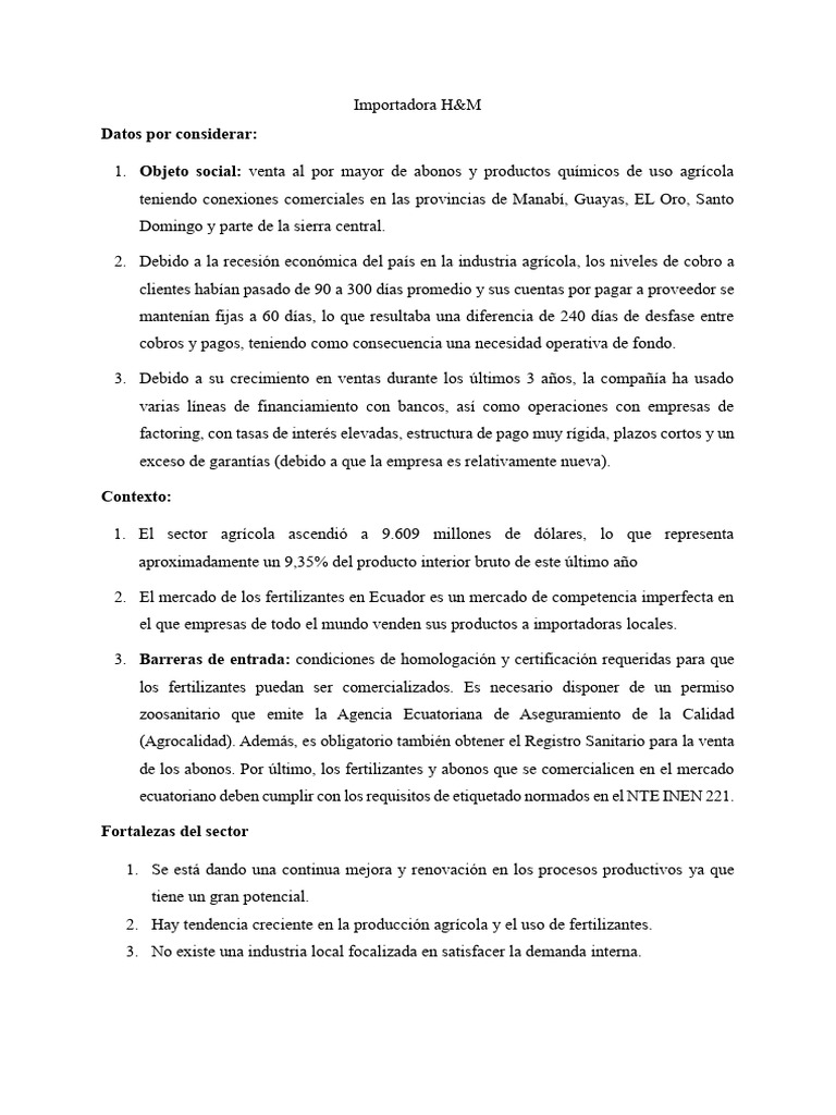 Caso HyM | PDF