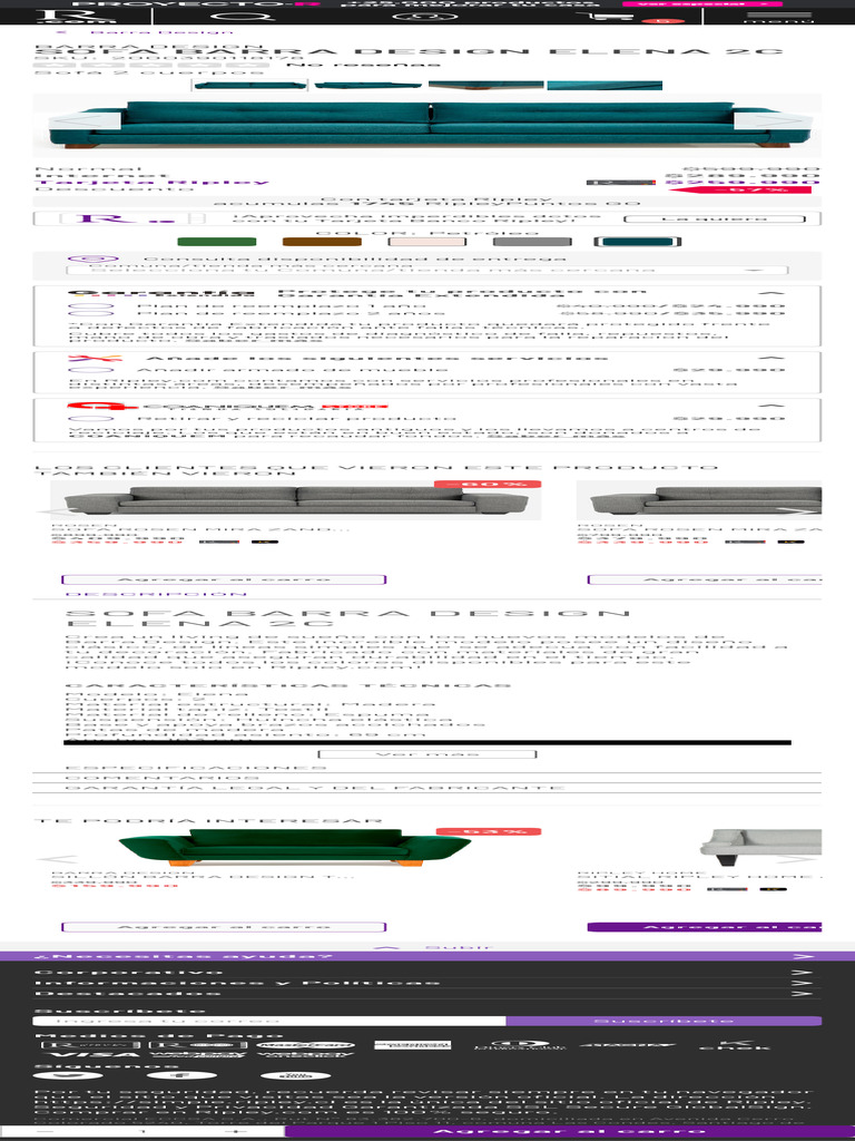 Sofá Elena 2C de Barra Design | PDF | Hogar, jardinería y bricolaje