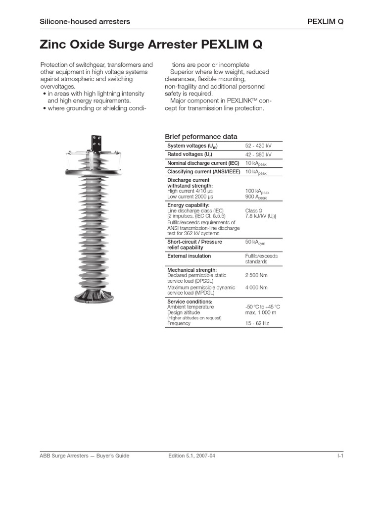 PEXLIM Q Surge Arresters Overview | PDF | Electric Power Transmission | Manufactured Goods