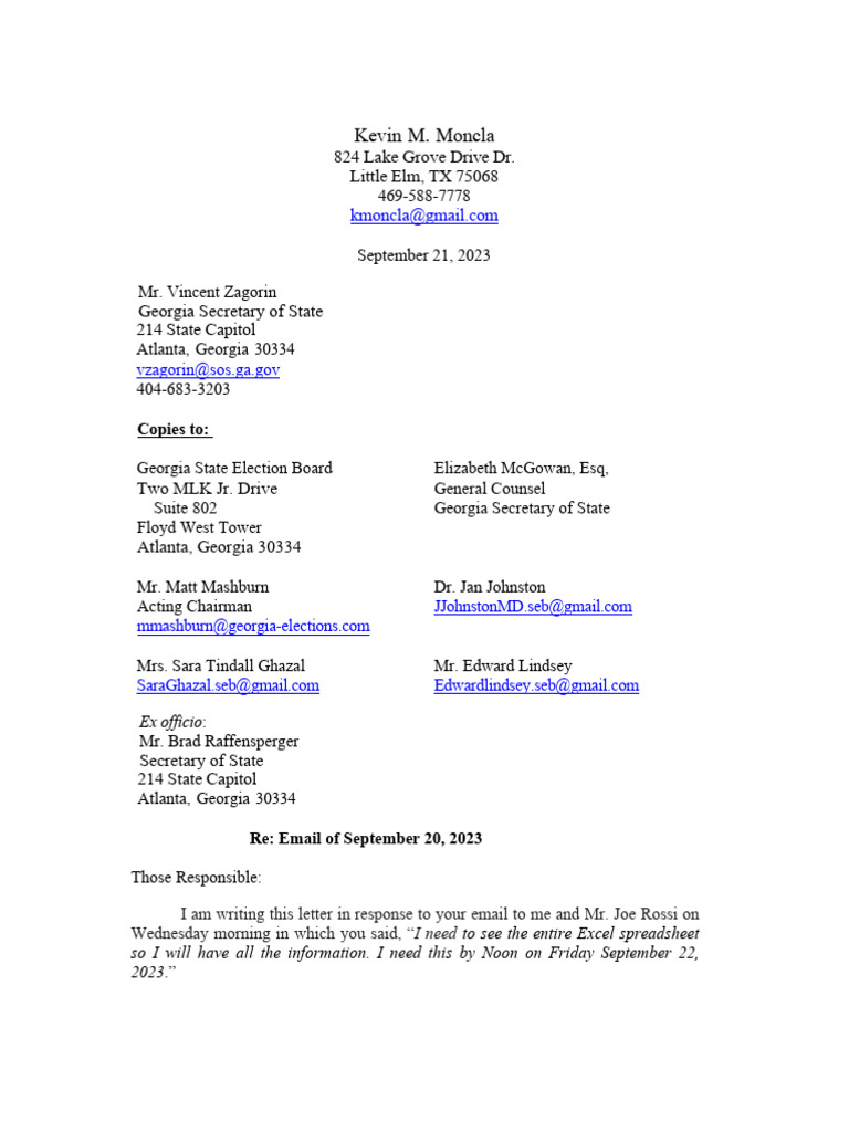 Moncla 2023 025 | PDF | Complaint | Election Recount