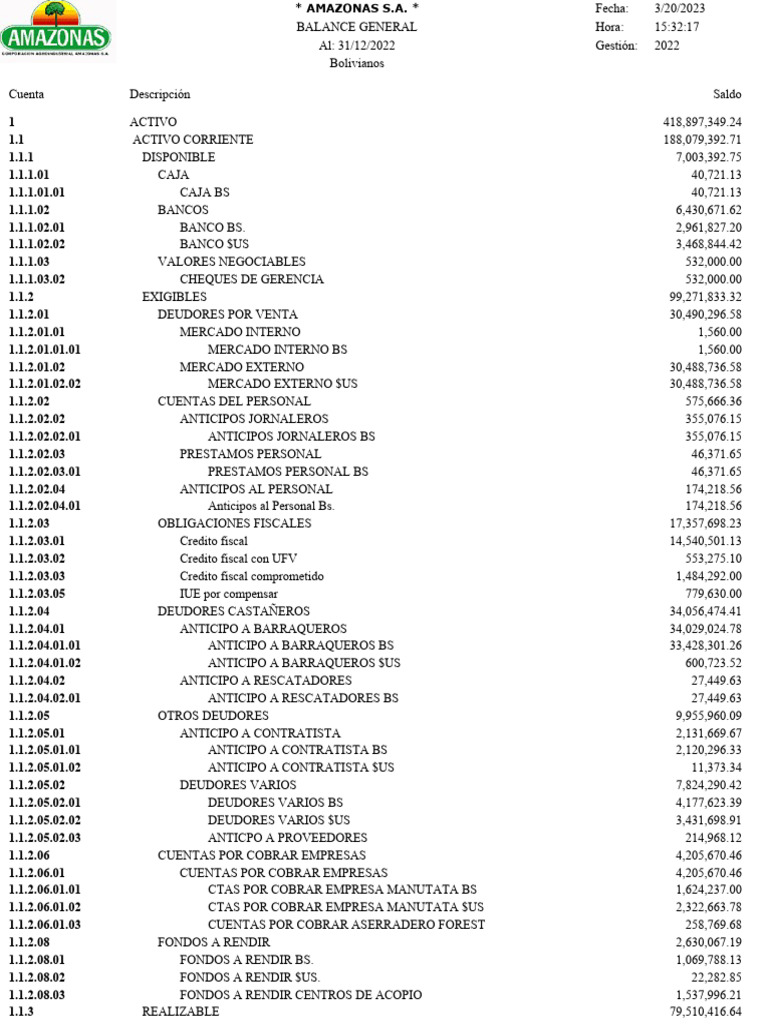 Balance General | Descargar gratis PDF | Bancos | Sector privado