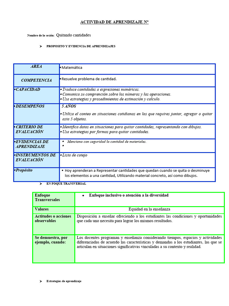 Sesion de Aprendizaje | PDF | Aprendizaje | Evaluación