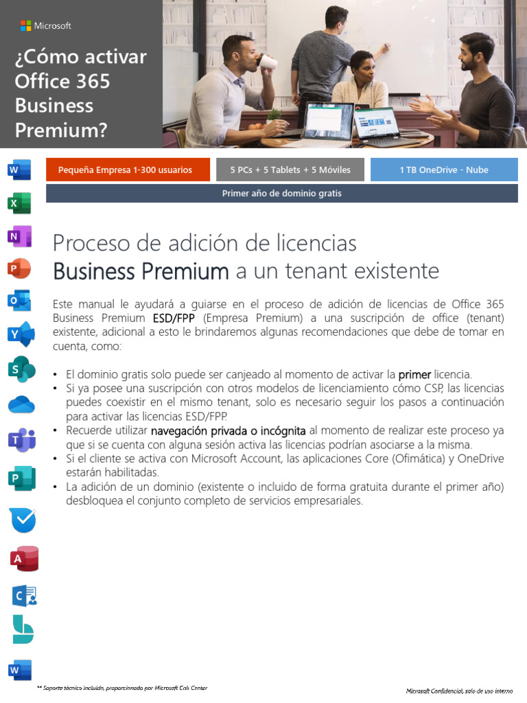 Activación Office 365 Empresa Premium | PDF