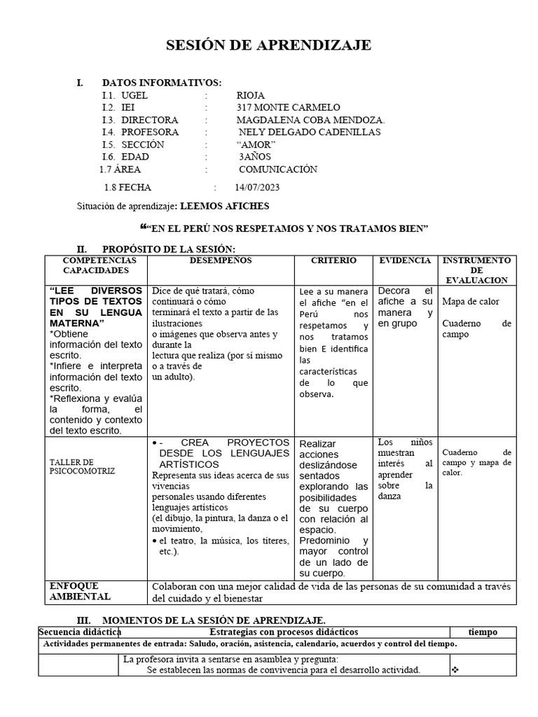 Sesion Afiches Sobre El Buen Trato | PDF | Maestros | Aprendizaje