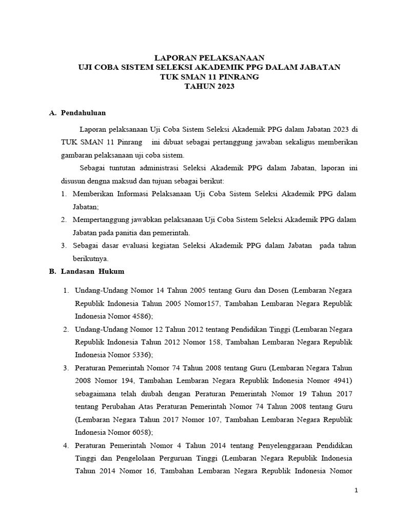 Laporan Uji Coba Sistem | PDF