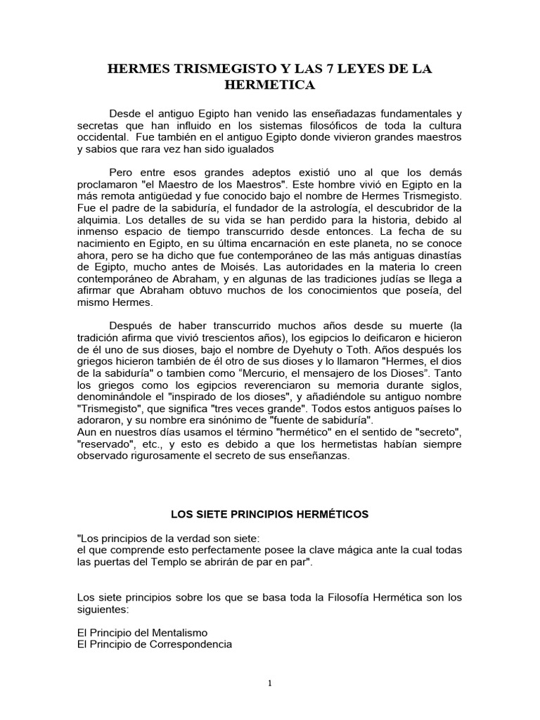 Hermes | PDF | Hermes Trismegisto | Hermetismo