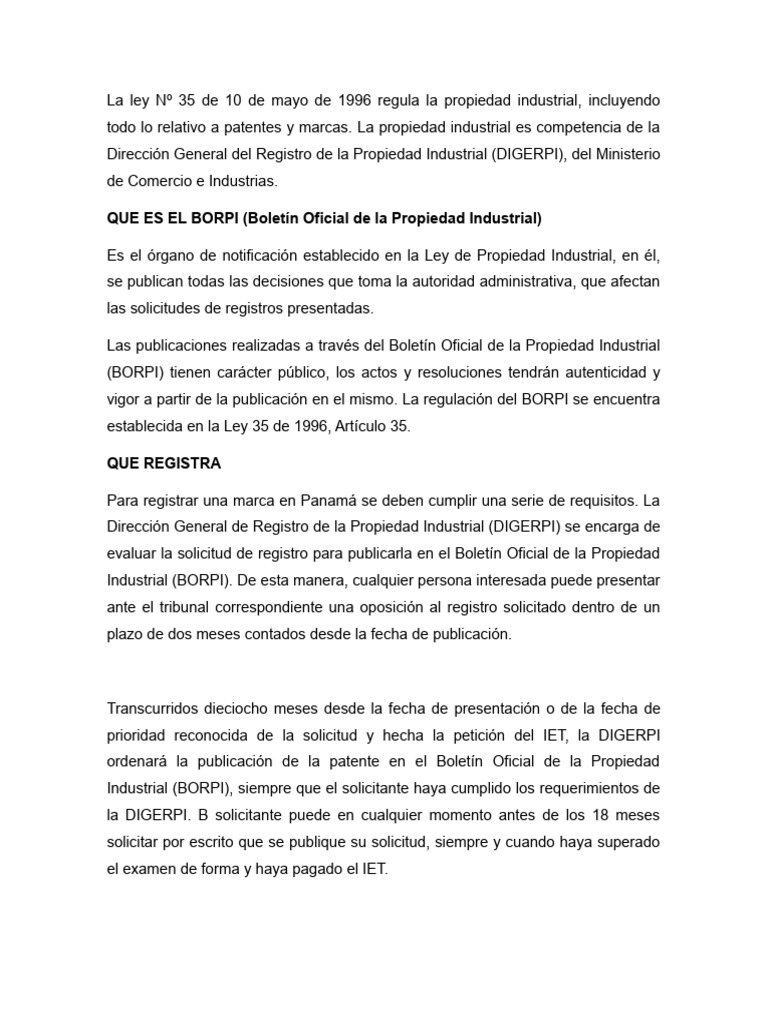 BORPI | PDF | Marca comercial | Patentar