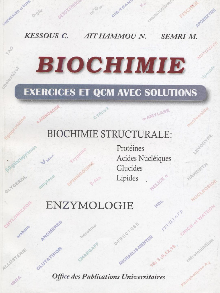 Biochimie Exercices Et QCM Avec Solutions | PDF