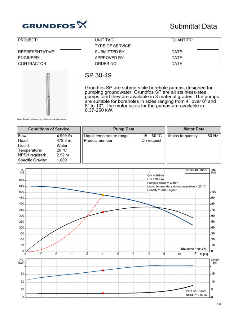 Groundfos SP 3049 | PDF | Pump | Liquids