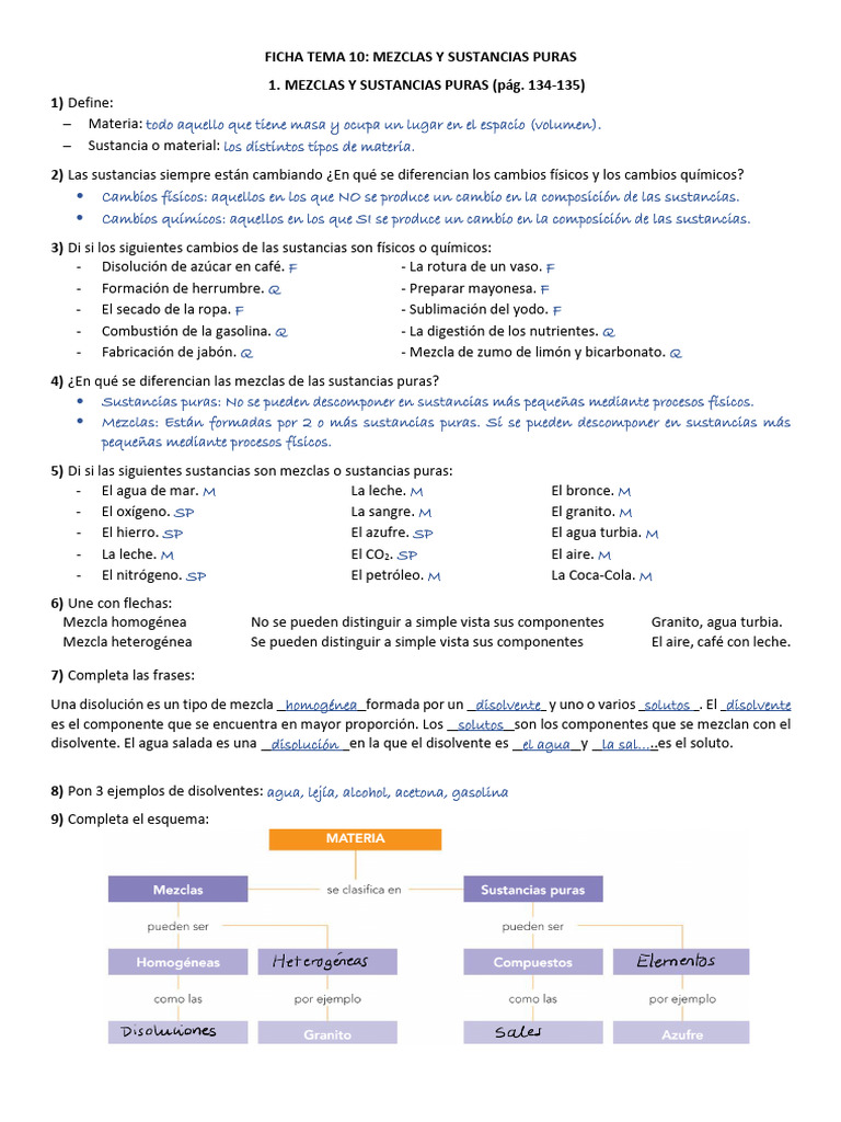 U10 Mezclas y Sustancias 01 Intro | PDF | Mezcla | Sustancias químicas