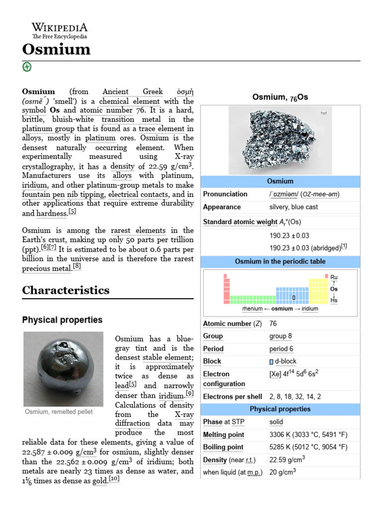 Osmium | PDF | Physical Sciences | Materials