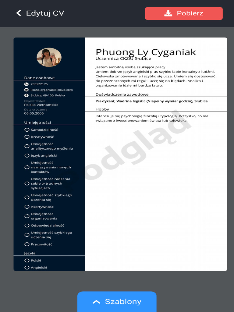 Kreator CV Resumaker - PL | PDF