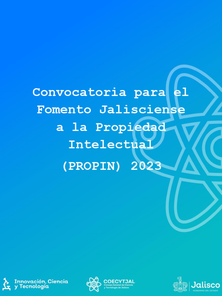Convocatoria Propin 2023 | PDF | Patentar | Propiedad intelectual
