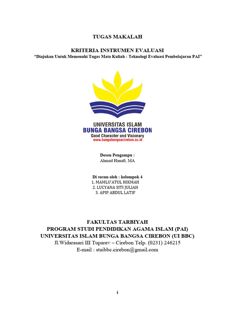 Kel. 4. Teknologi Evaluasi. Pak Hanafi | PDF