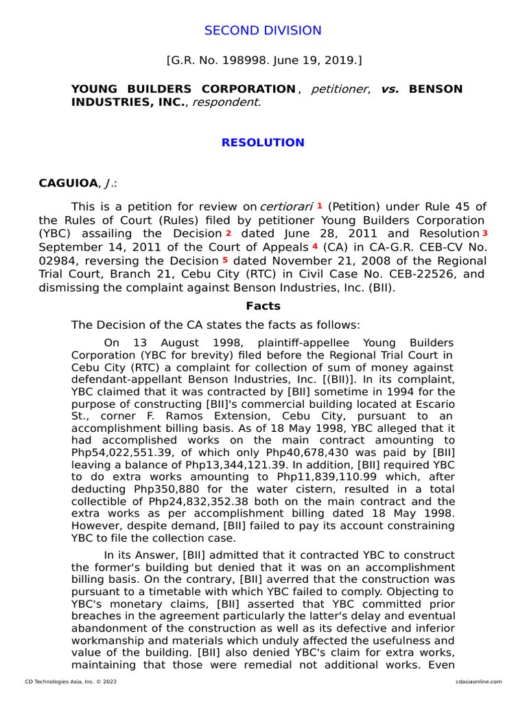 231098-2019-Young Builders Corp. v. Benson Industries20230504-11-1lm9hb7 | PDF | Law ...