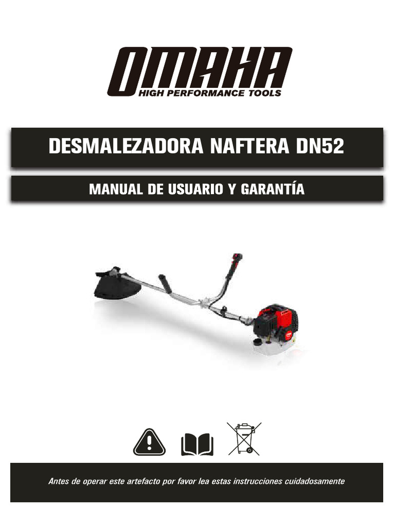 Desmalezadora Naftera Dn52 | PDF | Carburador | Tornillo