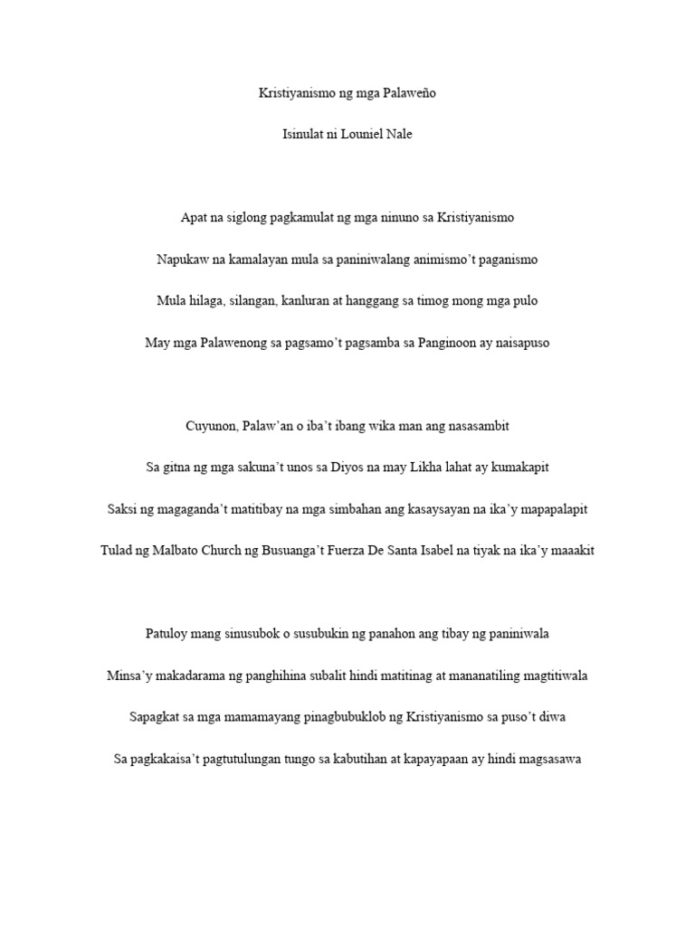 Tula-FIlipino-Open-Nale, Louniel | PDF