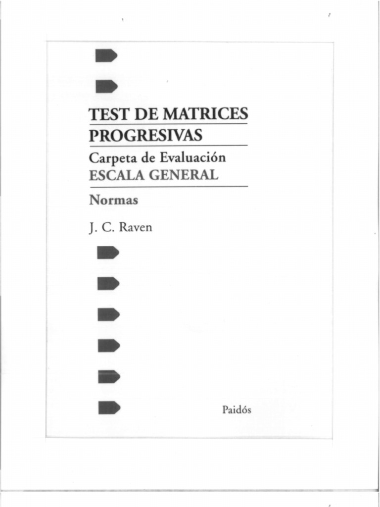 Test de Matrices Progresivas (Carpeta de Evaluacion) | PDF