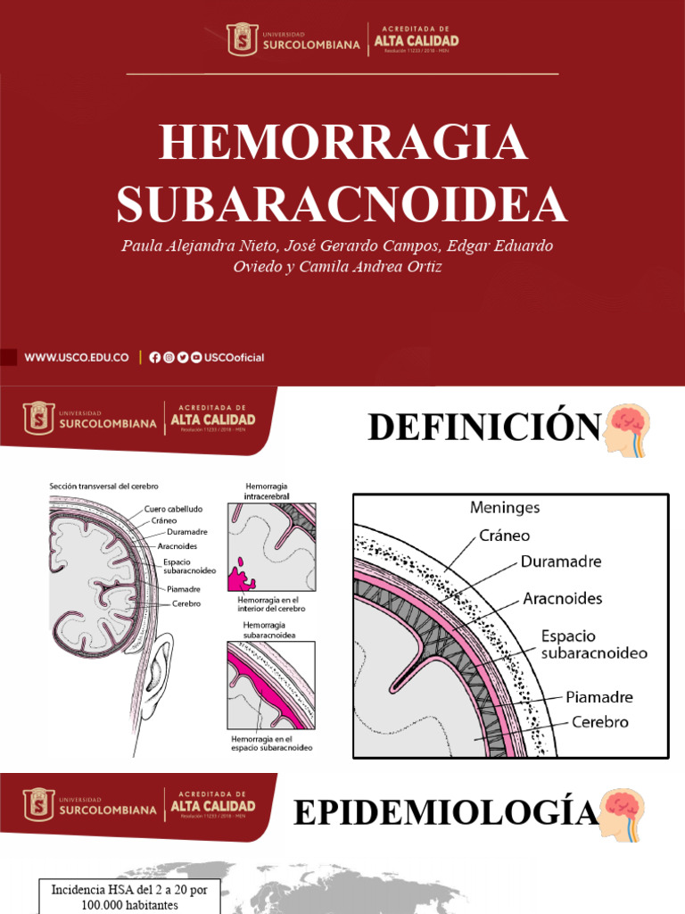 Hemorragia Subaracnoidea 1 | PDF | Angiología | Sistema cardiovascular