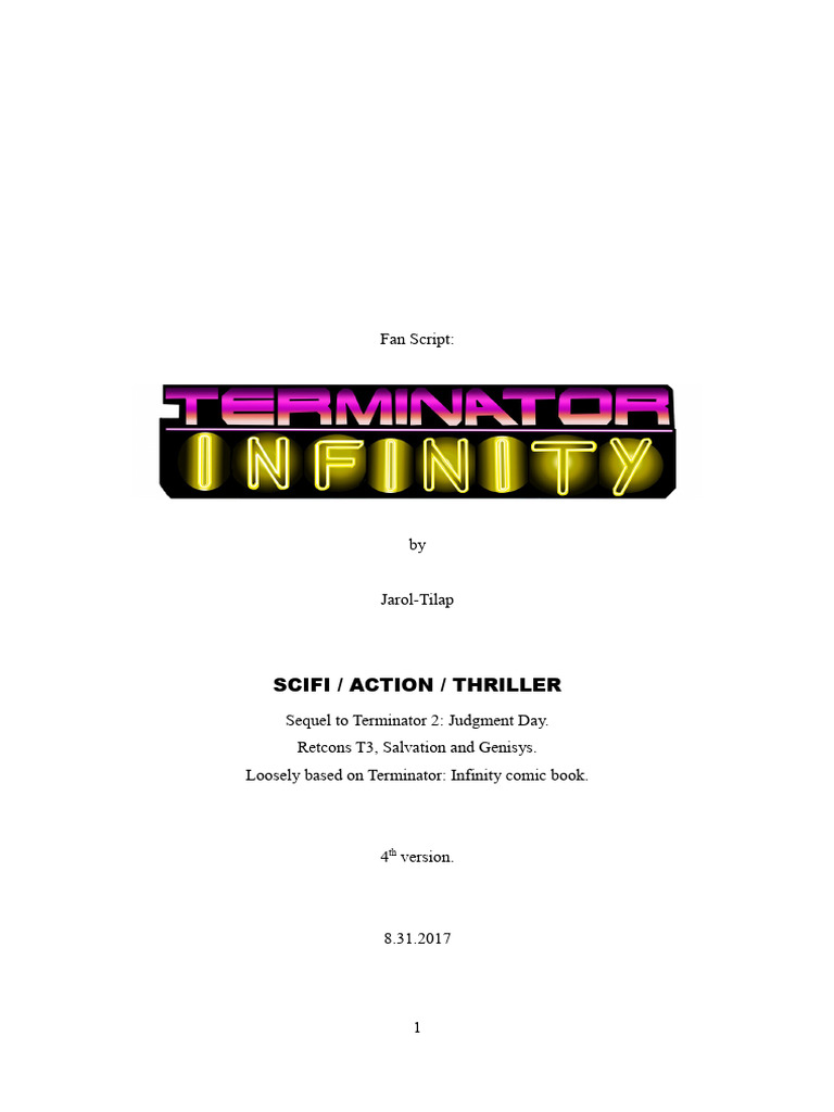 Terminator Infinity Fan Script by Jarol Tilap Dbminlm | PDF | Ku Klux ...