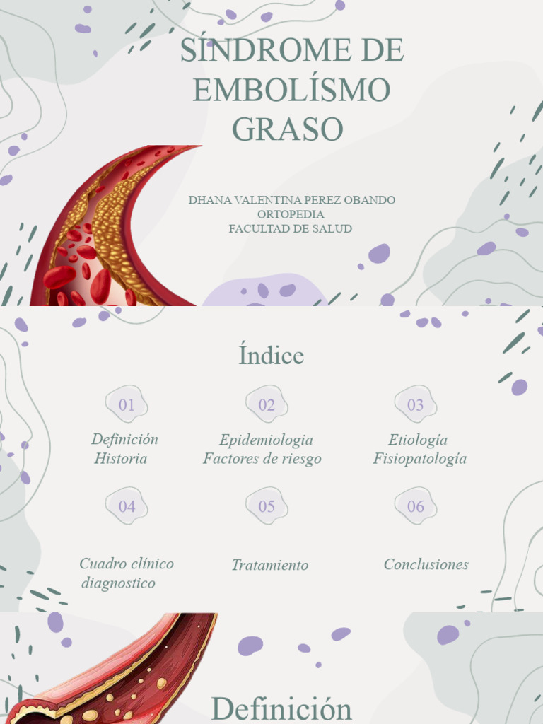 Sx Embolismo Graso Pdf Embolia Coagulación