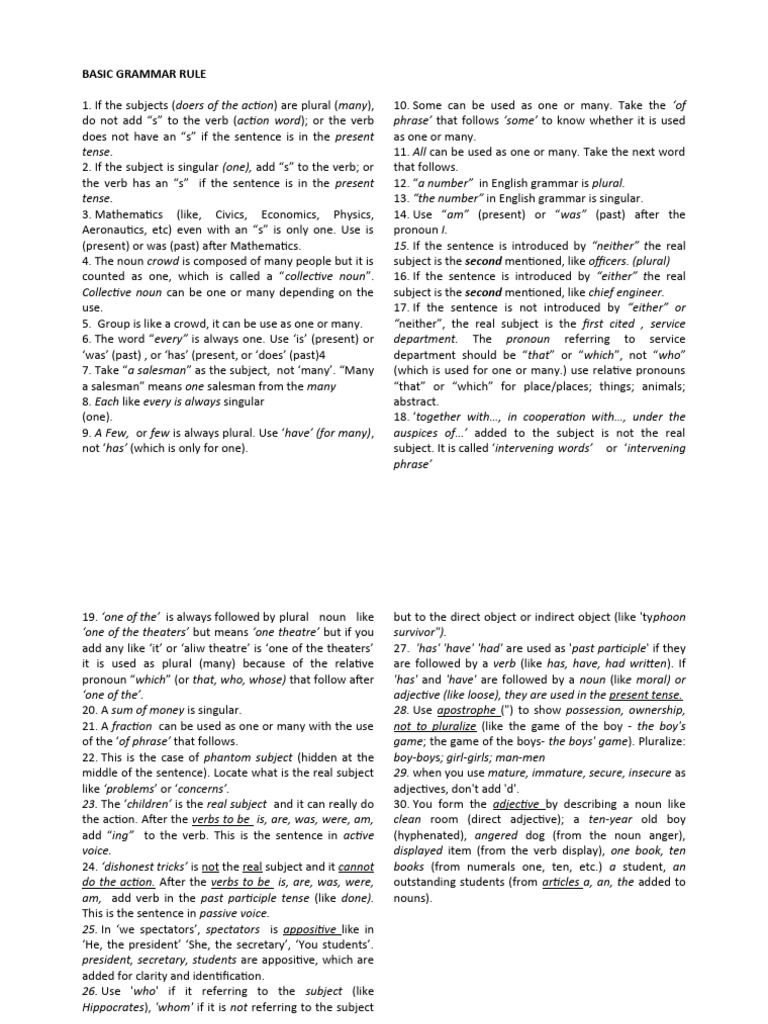 Creative Grammar Rule | PDF | Grammatical Number | Verb