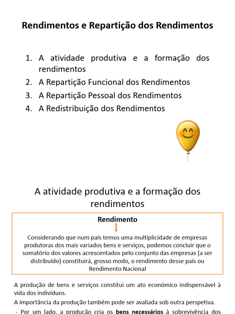 Rendimentos e Repartição Dos Rendimentos | PDF | Renda | Salário