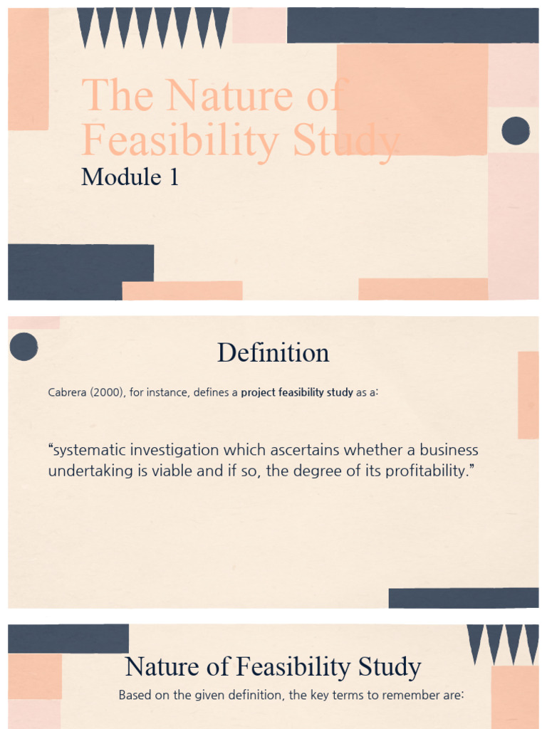 Module 1 - The Nature of Feasibility Study | PDF | Finance & Money Management
